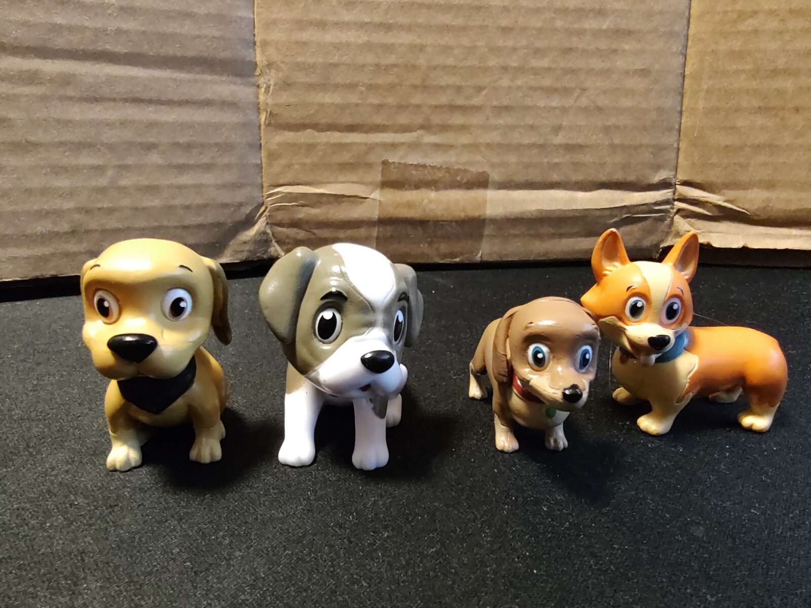 LOT OF 4 TOY SMALL PVC DOGS CORGI DACHSHUND VERY CUTE PRETEND PLAY | eBay