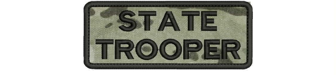 state trooper embroidery patches 2x5 hook multicam | eBay