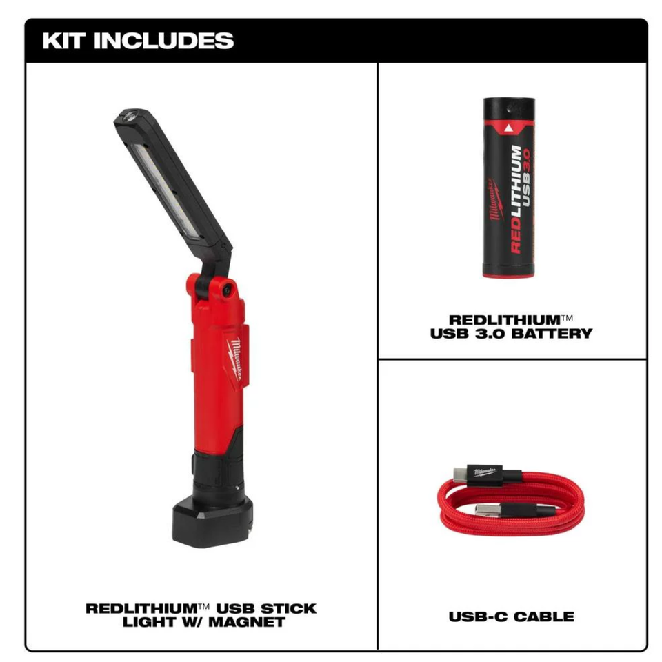 Milwaukee 2128-21 REDLITHIUM USB Stick Light W/ Magnet 45242598816 | eBay