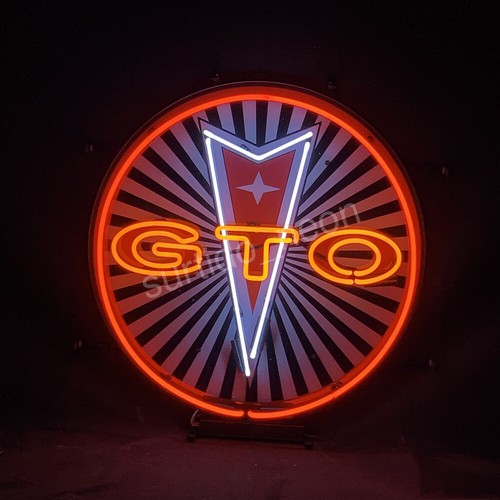 Orange GTO Auto Car Glass Neon Light Sign Garage Bar Room Wall Visual ...