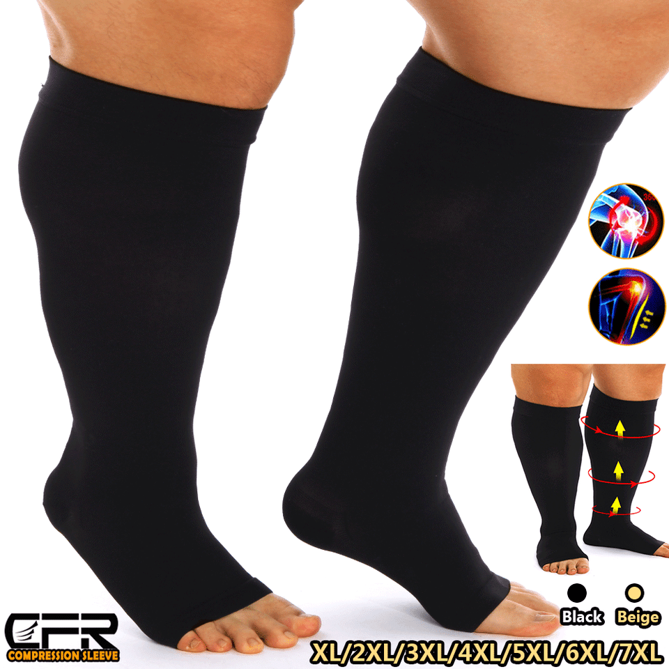 XL-7XL 20-30mmHg Medical Grade Compression Socks Knee High Support ...