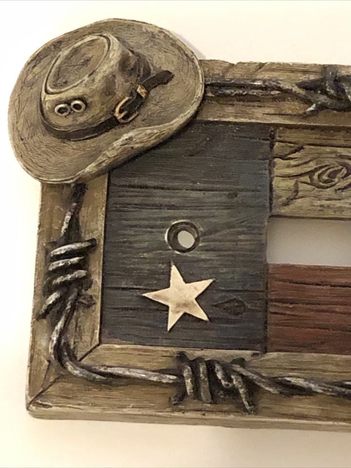 RUSTIC WESTERN COWBOY LONE STAR LUCKY HORSESHOE LIGHT SWITCH WALL DECOR ...