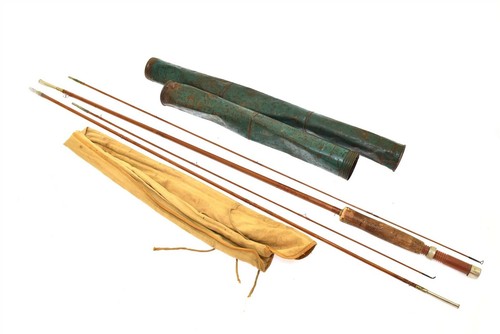 Vintage Union Hardware Fly Fishing Rod Sleeve and Green Metal Storage ...