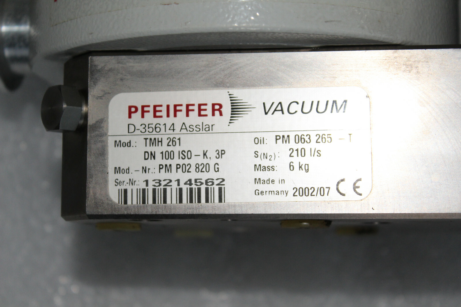 Pfeiffer Turbo Pump Vacuum Pump TMH261 with TC600 and Tic 250 ...