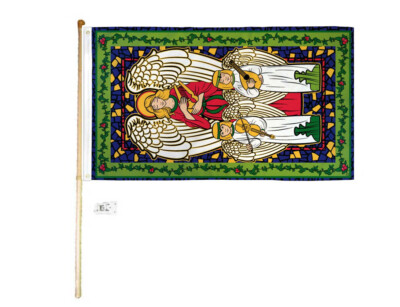 5' Wood Flag Pole Kit Wall Mount Bracket With 3x5 Joyous Angels ...