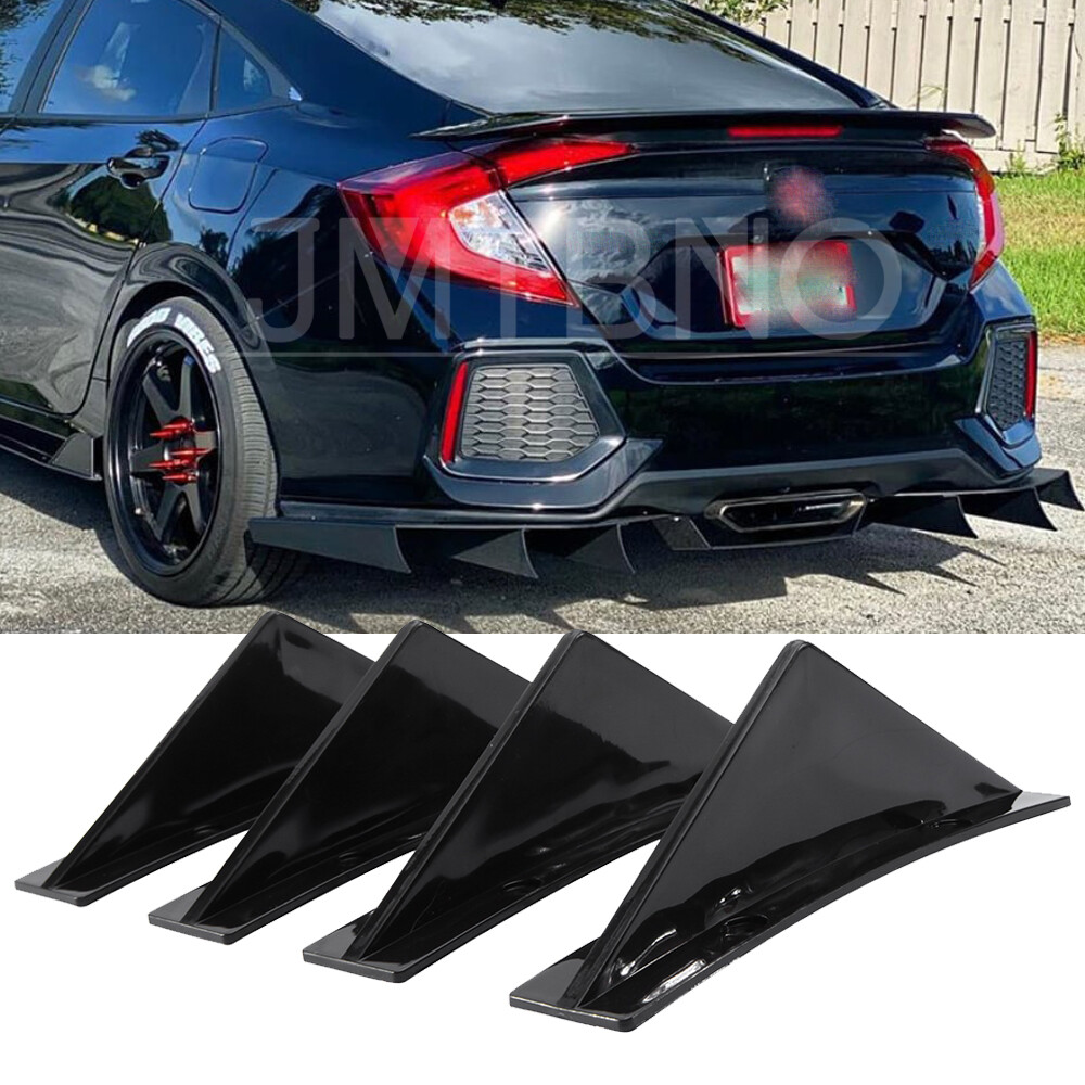 For Honda Civic SI Sedan Rear Bumper Diffuser Shark Fin Spoiler Lip ...