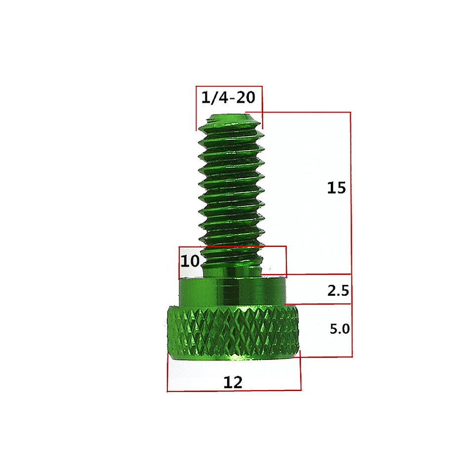 1/4-20 Coloured Knurled Thumb Screw Hand Turn Knob Bolts For DIY ...