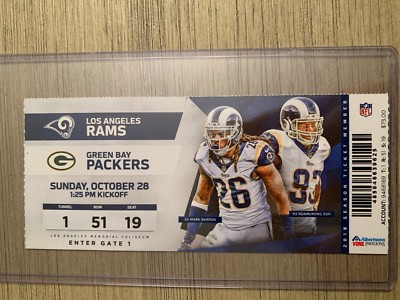 2018 Los Angeles Rams Official NFL Mint Season Ticket Stub - pick any ...