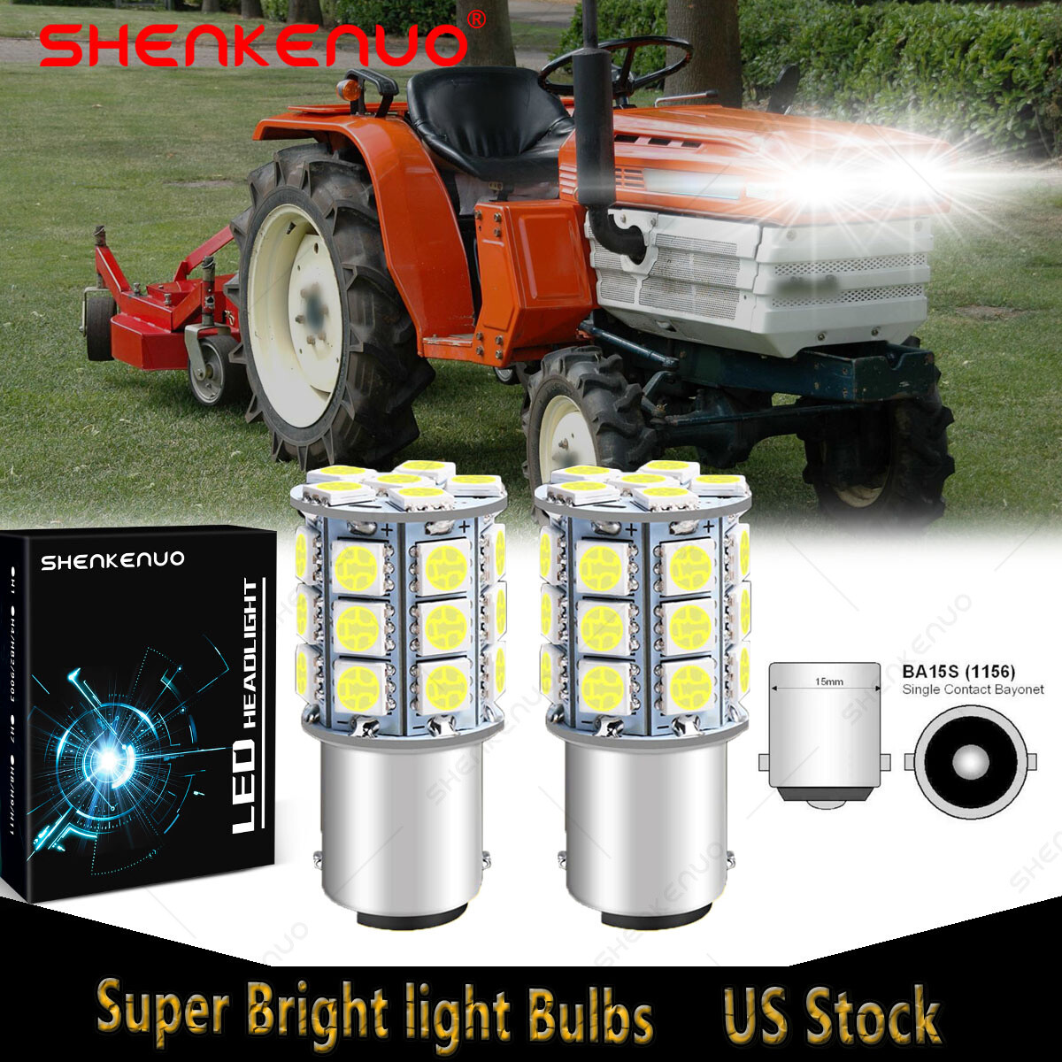2 Blinding SUPER LED bulbs For Kubota B4200 B5200 B6200 B7200 B20 B21 ...