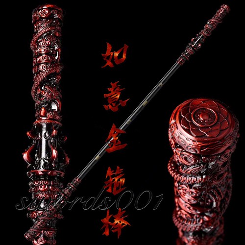 71'' Wukong Jingu Bang Cosplay Monkey King Bar Long Staff Red Fittings ...
