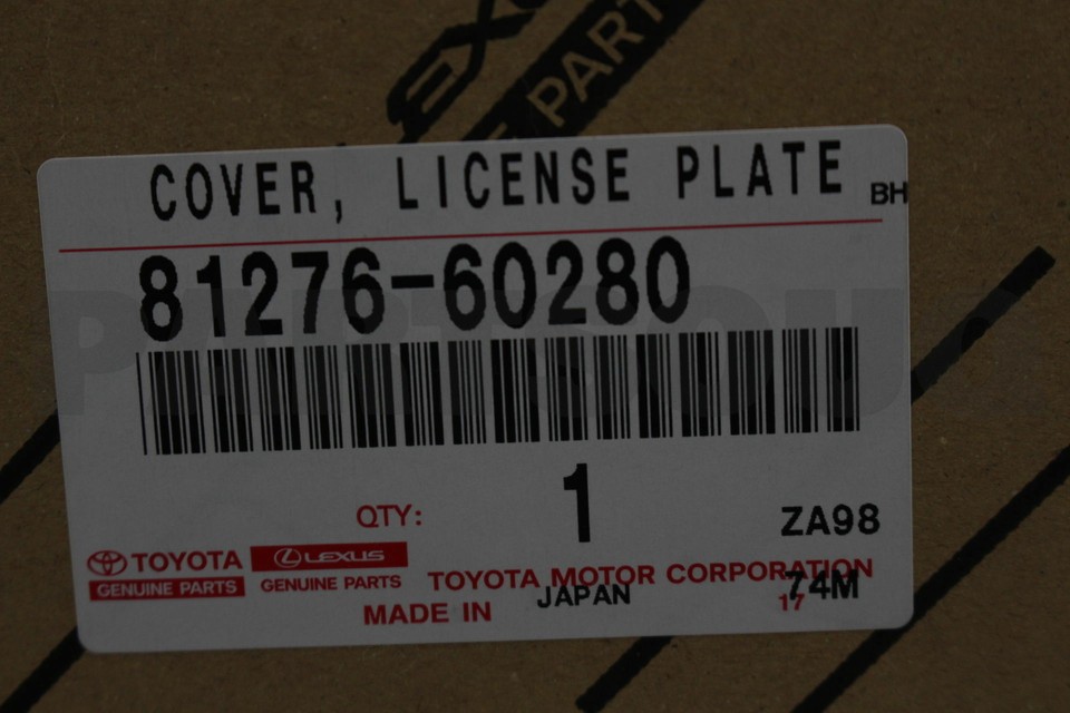 8127660280 Genuine Toyota COVER, LICENSE PLATE LAMP 81276-60280 | eBay