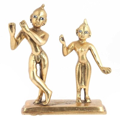 Handmade Brass Radha Krishna Rare Figurine Statue Vintage Finish | eBay