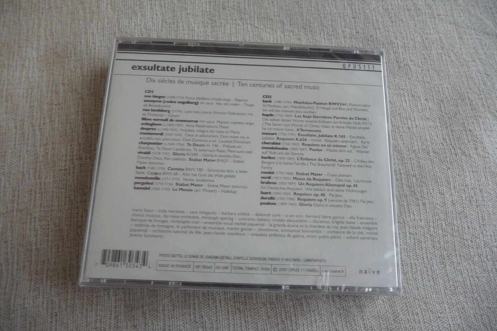 EXSULTATE JUBILATE COFFRET 2 CD MUSIQUE SACREE.CHARPENTIER FAURE ...