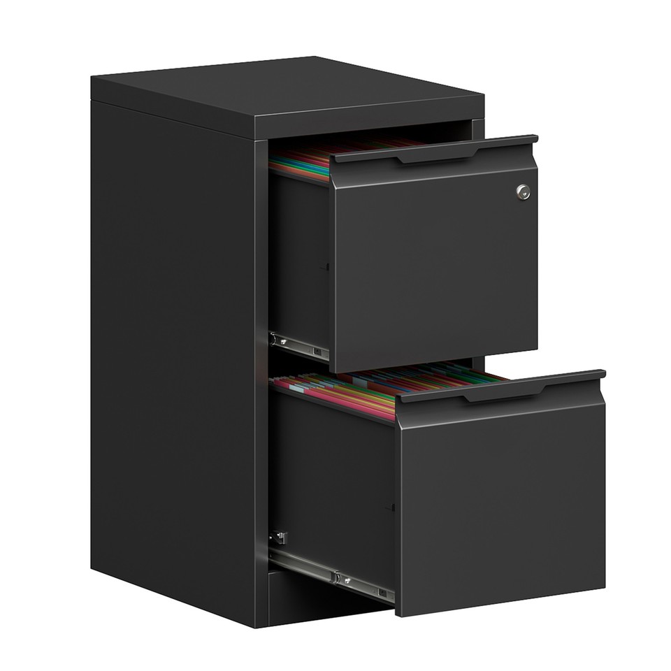 Metal Drawer File Cabinet Lockable Storage 2 Drawer Filing Cabinet with ...