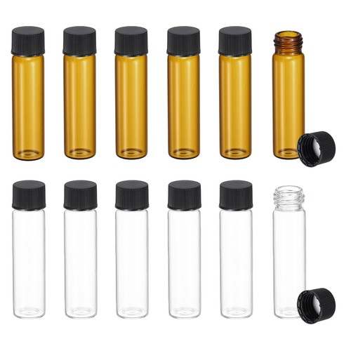 8ml Glass Sample Vials, 12Pcs Sample Vials with Screw Cap, Transparent ...