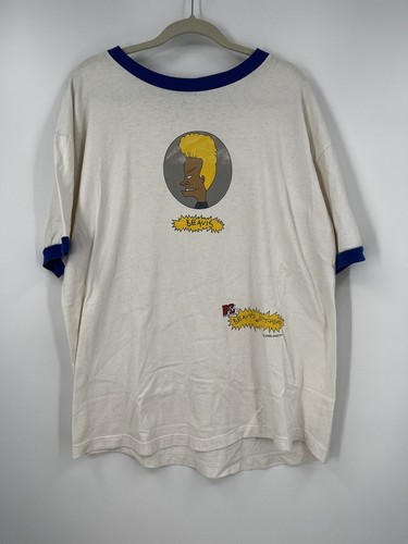 Vintage 1996 Beavis And Butthead Ringer Shirt Beavis Side Profile Size ...