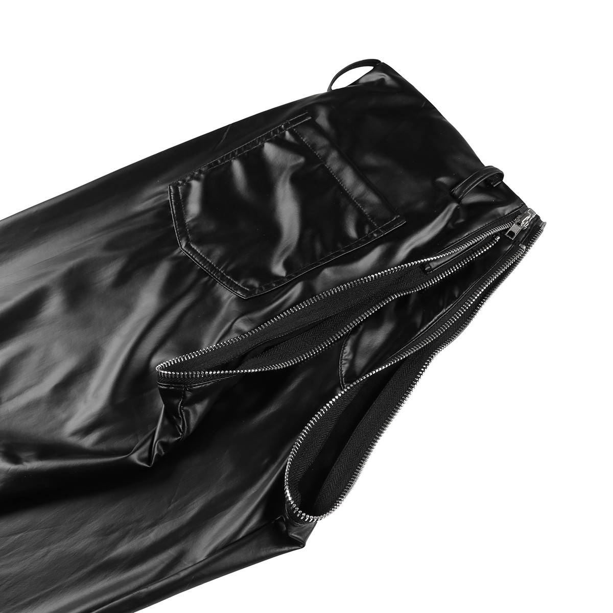 Men PU Leather Legging Wet Look Skinny Pouch Pants Long Trousers ...