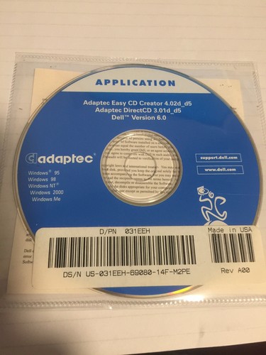 Dell application ADAPTEC Easy CD Creator 4.02d_D5 DirectCD 3.01d_D5 ...
