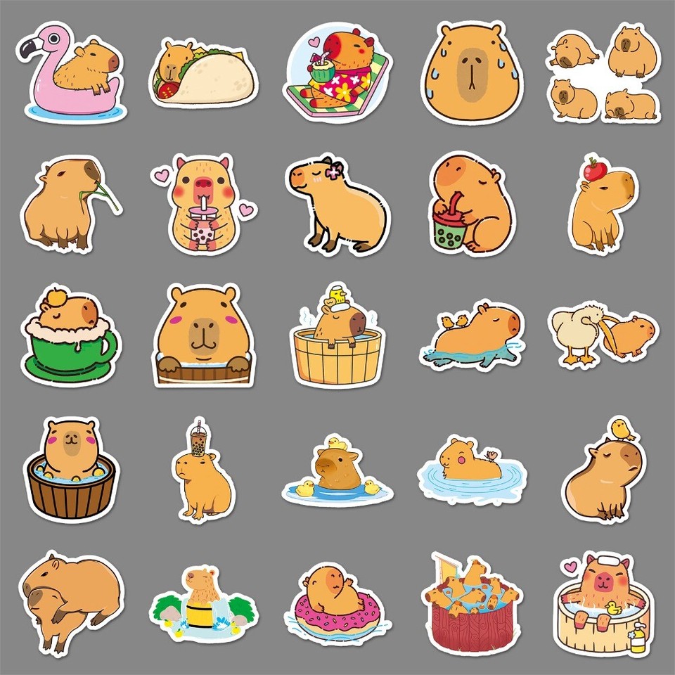 50PCS PVC DIY Sticker Helment Decal Luggage Sticker New Capybara ...