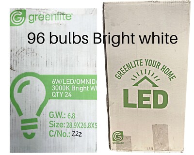 6 W Equivalent 40 W LED Light Bulbs GREENLITE Bright White (3000K) A19 ...