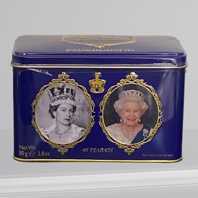 Queen Eliabeth II Tea Tin 40 English Breakfast Teabags exp 04/26 UK ...