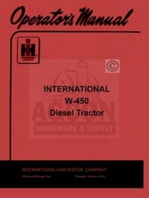 International Farmall W-450 Diesel Operator Manual IH | eBay