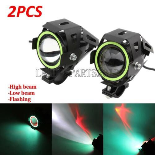 2pcs 125W U7 Motorcycle LED Light Headlight Driving Fog Lights Spot ...