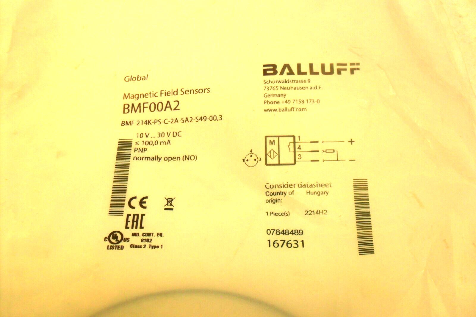Balluff BMF00A2 Magnetic Field Sensor FNFP for sale online | eBay