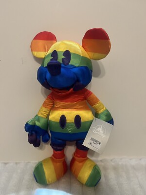 Mickey Mouse Rainbow Plush 2019 Disney Store Limited Release LGBTQ Gay ...