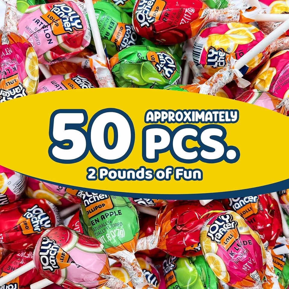 Jolly Rancher Round Lollipops, Assorted Fruit Filled Pops, Bulk Candy ...