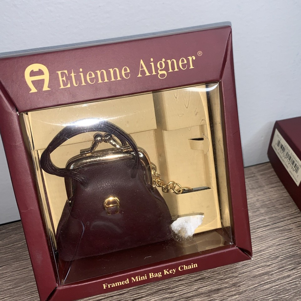 Etienne Aigner Framed Mini Bag Key Chain ~ Deep Red ~ New in the Box ...