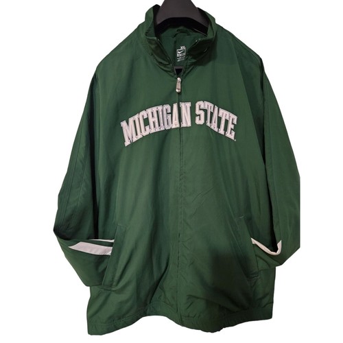 XXL Nike Team Michigan State Spartans Green White Full Zip Warm Up ...