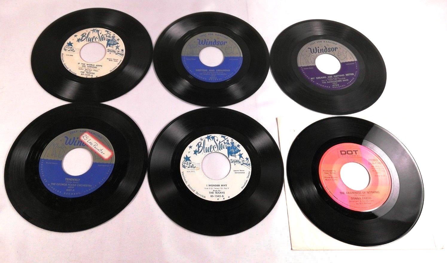 Lot of Six Square Dance 45rpm Records Featuring The Texans Donna Fargo ...