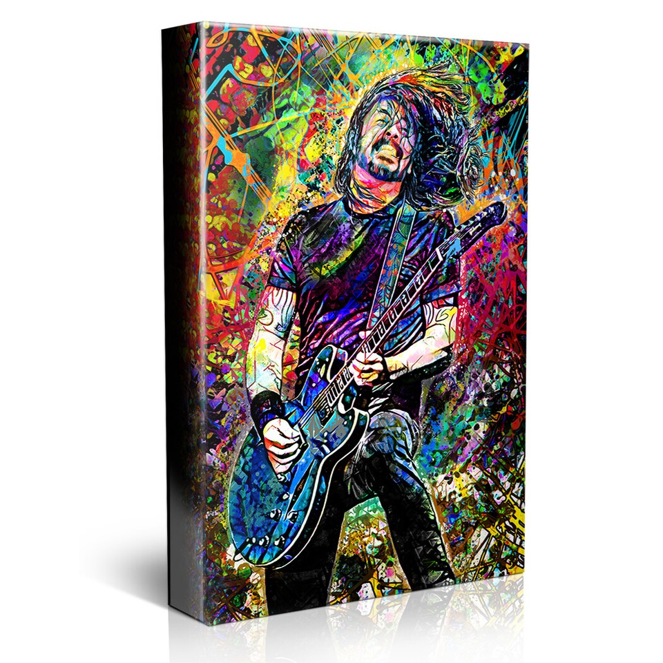 Dave Grohl Canvas Art Print, Foo Fighters Painting, Rock Music Artwork ...