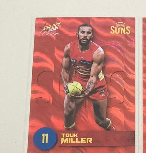 2021 Select Prestige Red Parallel Gold Coast Suns Touk Miller 204/210 ...