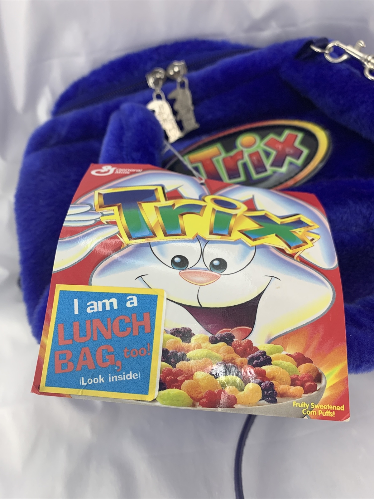 Rare Trix Cereal Blue Fuzzy Purse Lunch Bag W/Tag Lon… - Gem