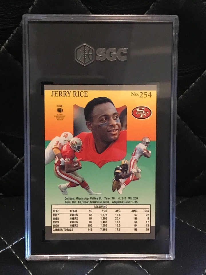 1991 Fleer Ultra San Francisco 49ers Jerry Rice Football Card SGC 9 ...