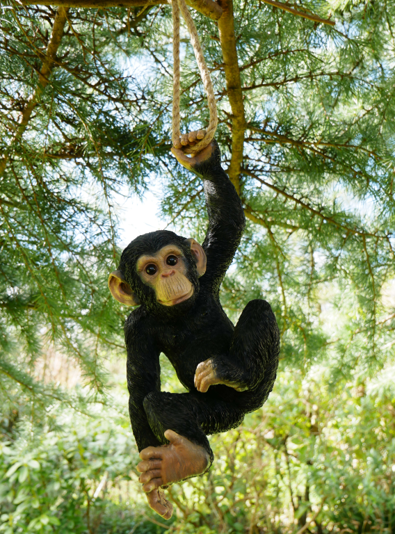 Climbing Chimp Monkey Tree Hanging Garden Ornament Statue Sculpture ...