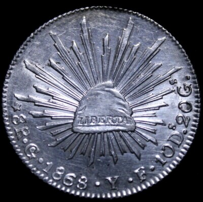 Mexico 1868-GO Y.F Guanajato 8 Real Scarce Re6e 50-541 | eBay