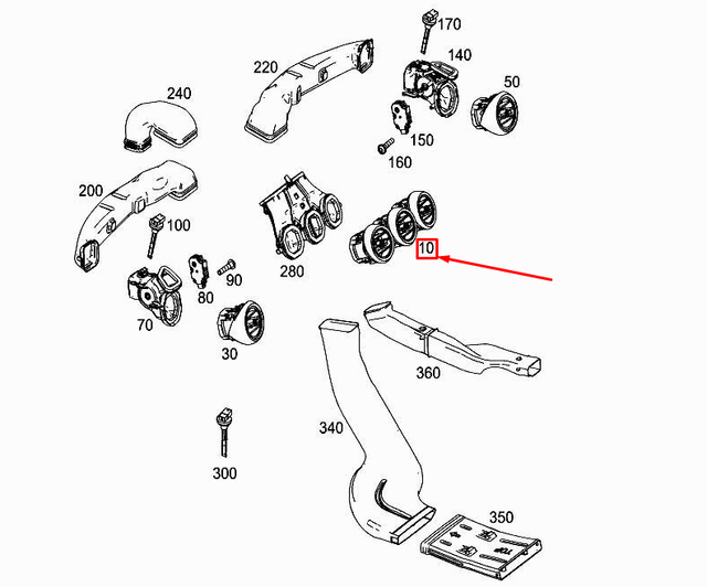 A2058300201 Mercedes-Benz C Dashboard Center Air Vent W205 for sale ...