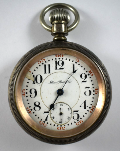 1911 Illinois Grade 69 18s 17J OF Pocket Watch w/Hercules 4oz Coin Case ...