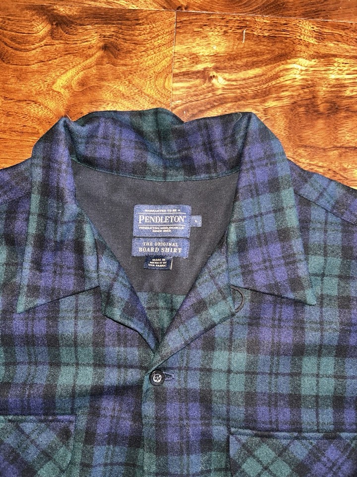 Pendleton Men's Blue Green Surf Plaid The Original Board Shirt Size ...