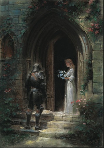 original drawing A3 103GSr artwork pastel modern knight and princess | eBay
