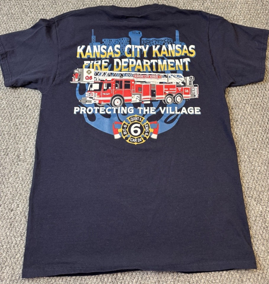 Kansas City Kansas KCK Firefighter M T-Shirt Fire EMS Rescue Unit 6 ...