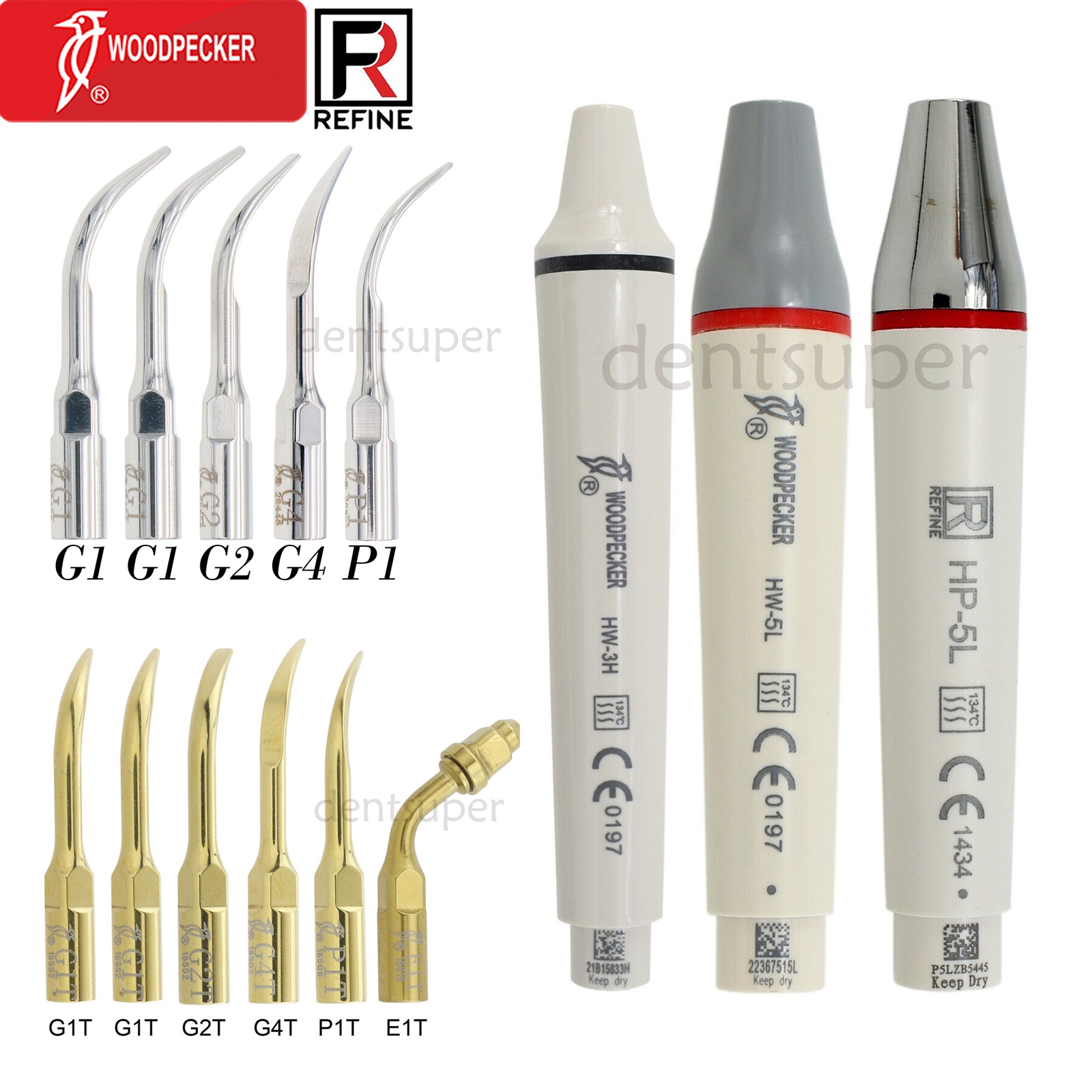 Woodpecker Dental LED Ultrasonic Piezo Scaler Handpiece PIEZON Fit Tips ...