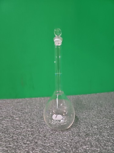 CORNING PYREX Glass Class A 200mL TC Volumetric Flask w/ #13 Stopper ...
