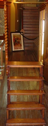 Antique French library stairs-collection display--plant stand ...