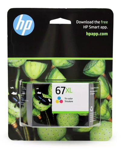 New HP 67XL Tri-Color High Yield Ink Cartridge (3YM58AN#140) *11/2023 ...