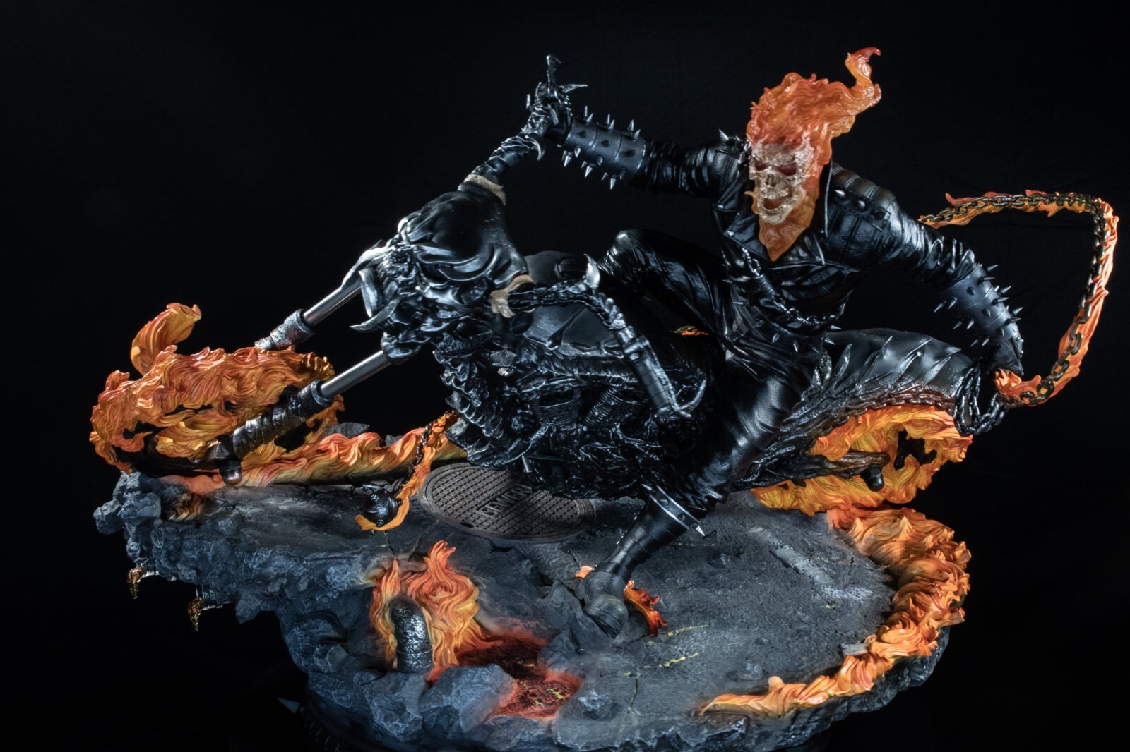 Ghost Rider On Motorcycle 1/4 Scale Statue by MAC Custom Fan Art | eBay