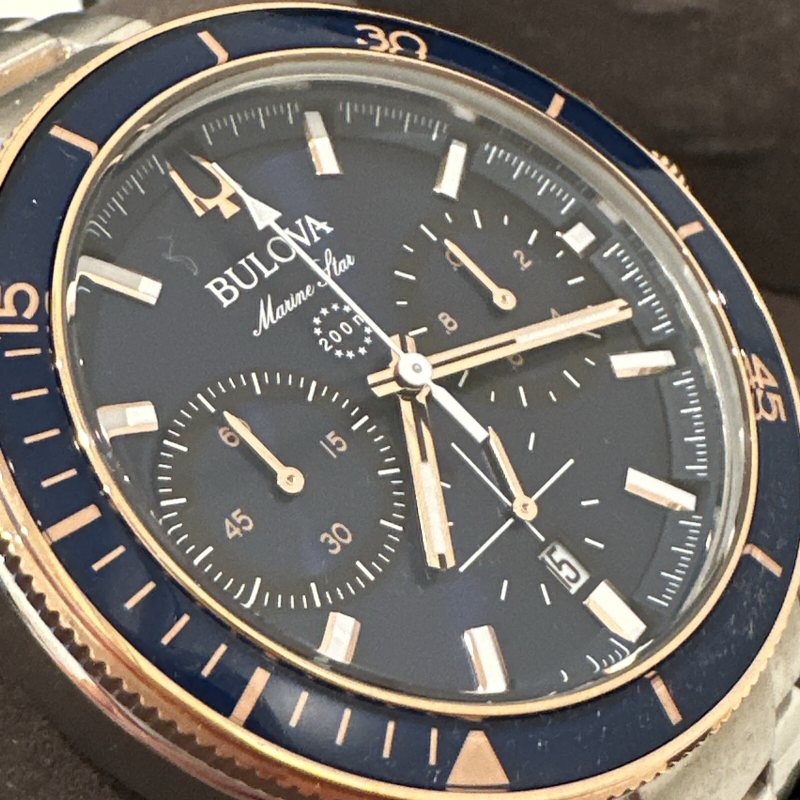 Bulova Marine Star Quartz Blue Dial Men's Watch 98B384 696232796882 | eBay